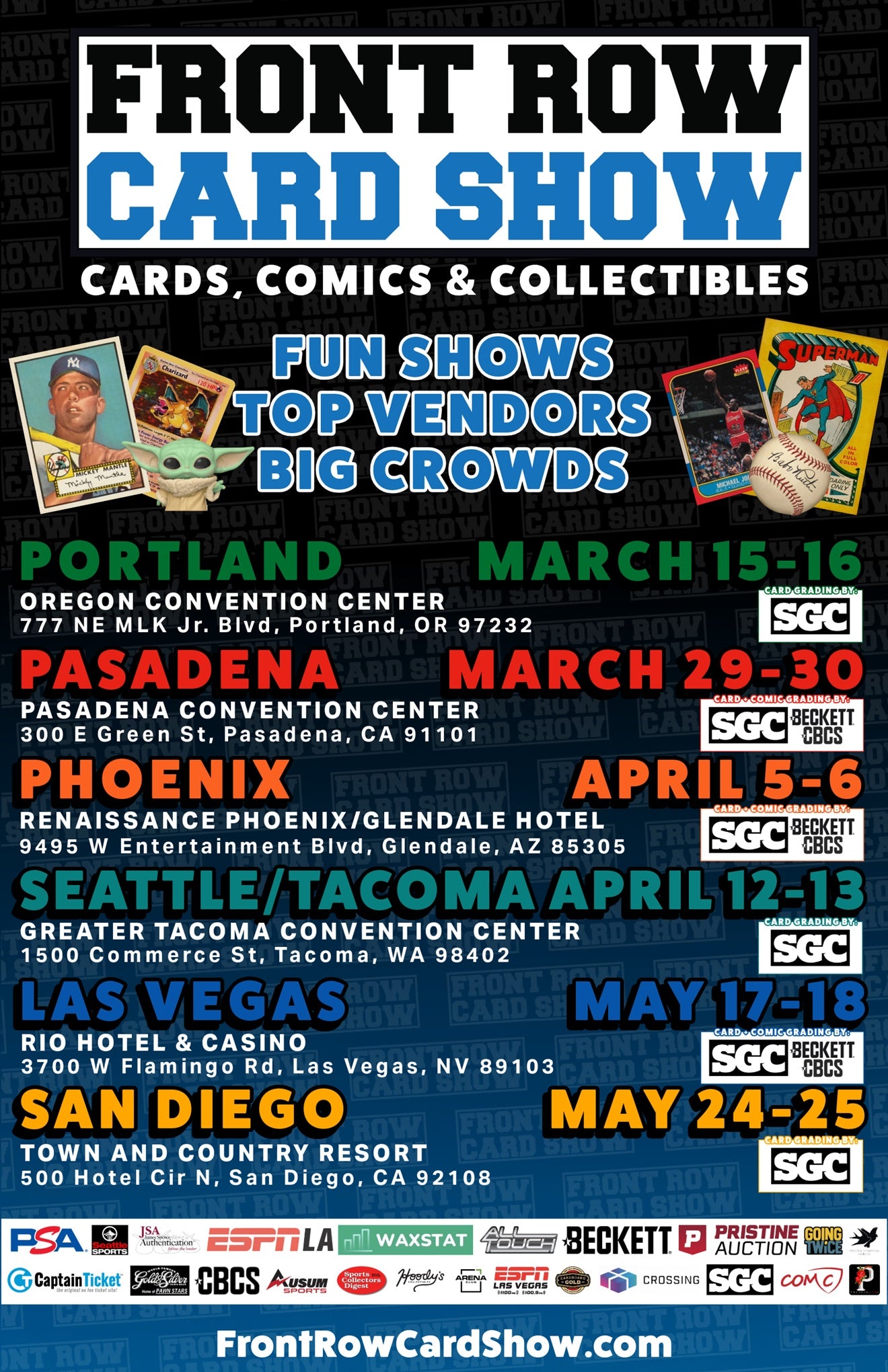 Front Row Card Show | Sports Cards TCG Pokemon Comic Books Autographs