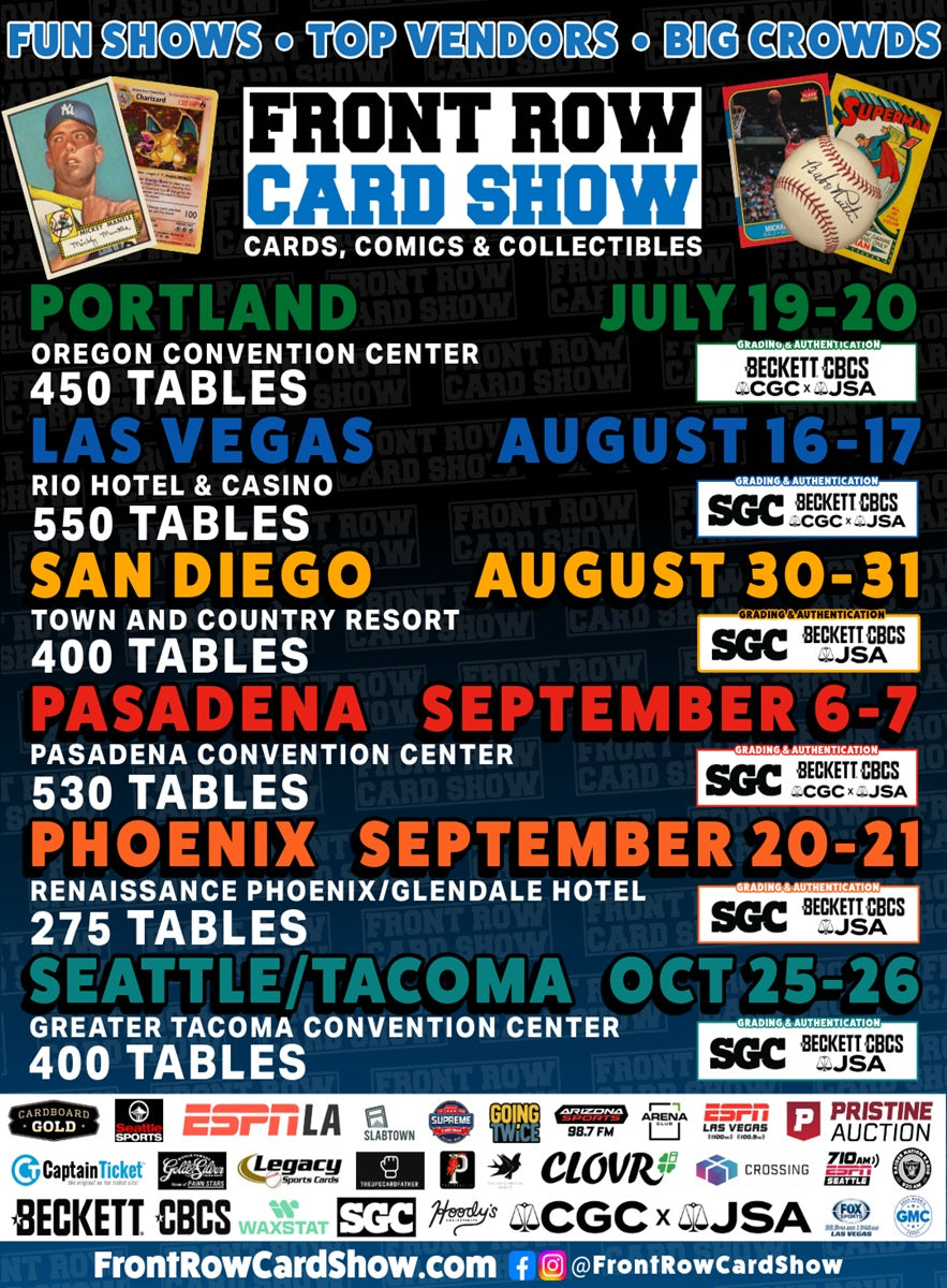 Front Row Card Show | Sports Cards TCG Pokemon Comic Books Autographs