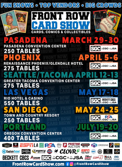 Front Row Card Show | Sports Cards TCG Pokemon Comic Books Autographs