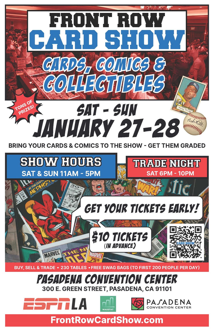 Front Row Card Show | Las Vegas Pasadena Cards, Comic Books & Pokemon