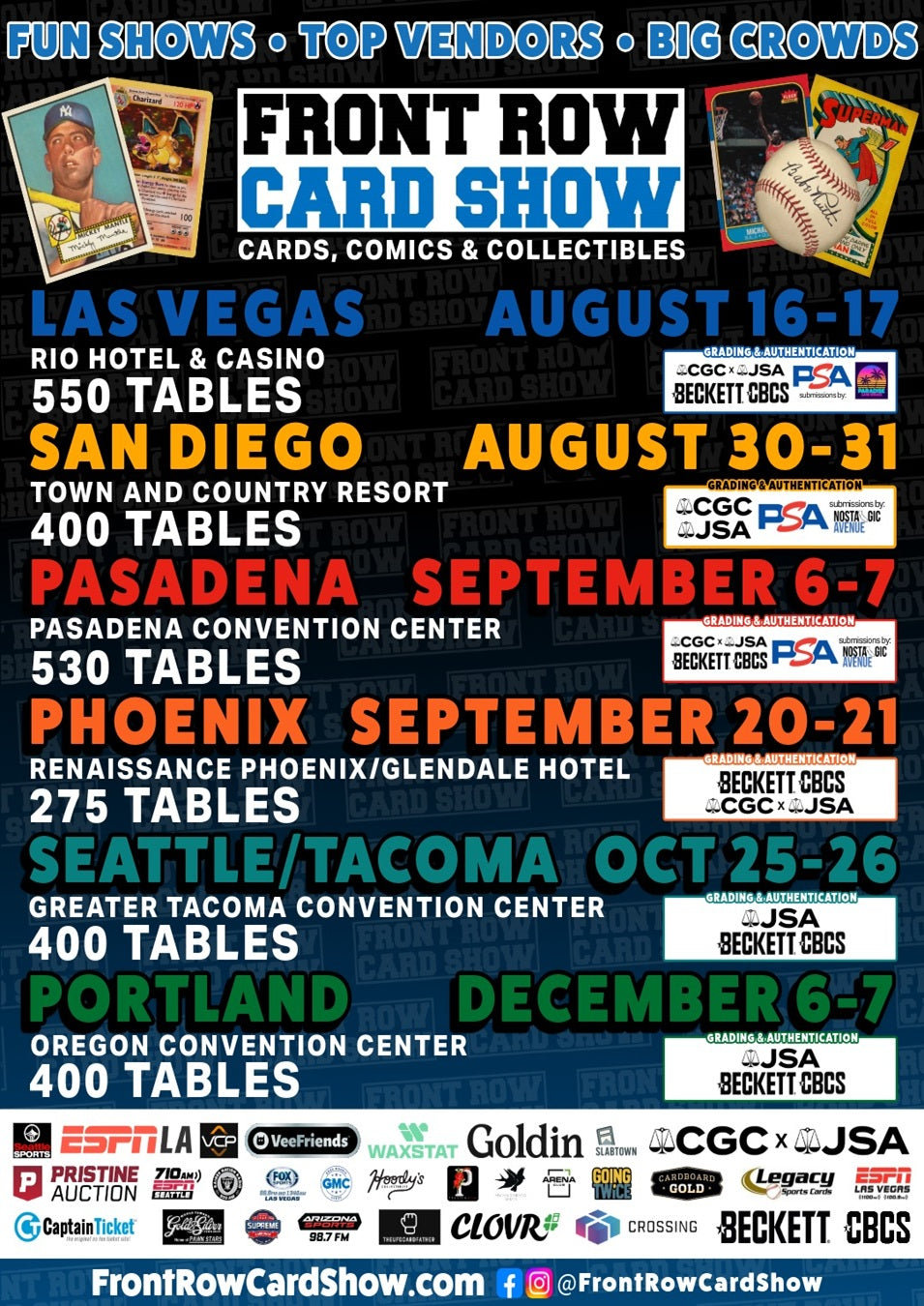 Front Row Card Show | Sports Cards TCG Pokemon Comic Books Autographs