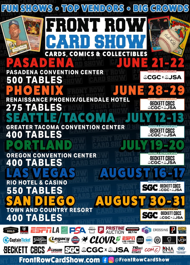Front Row Card Show | Sports Cards TCG Pokemon Comic Books Autographs