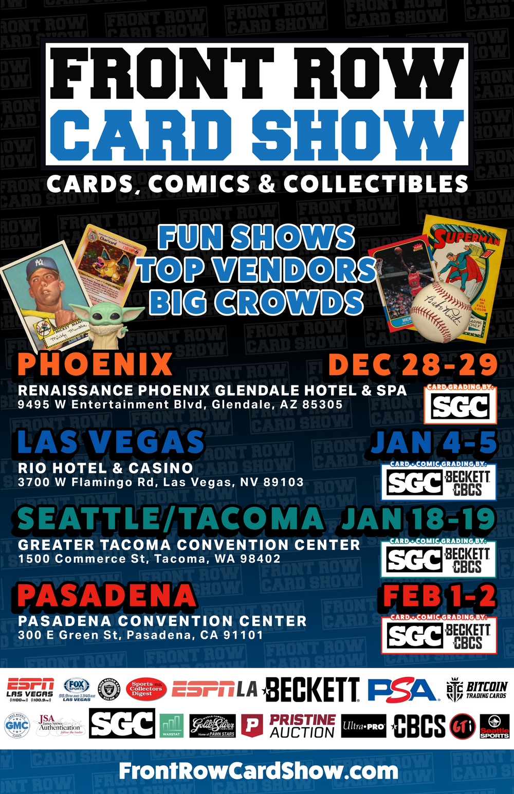 Front Row Card Show | Sports Cards TCG Pokemon Comic Books Autographs