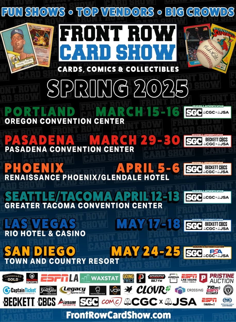 Front Row Card Show | Sports Cards TCG Pokemon Comic Books Autographs