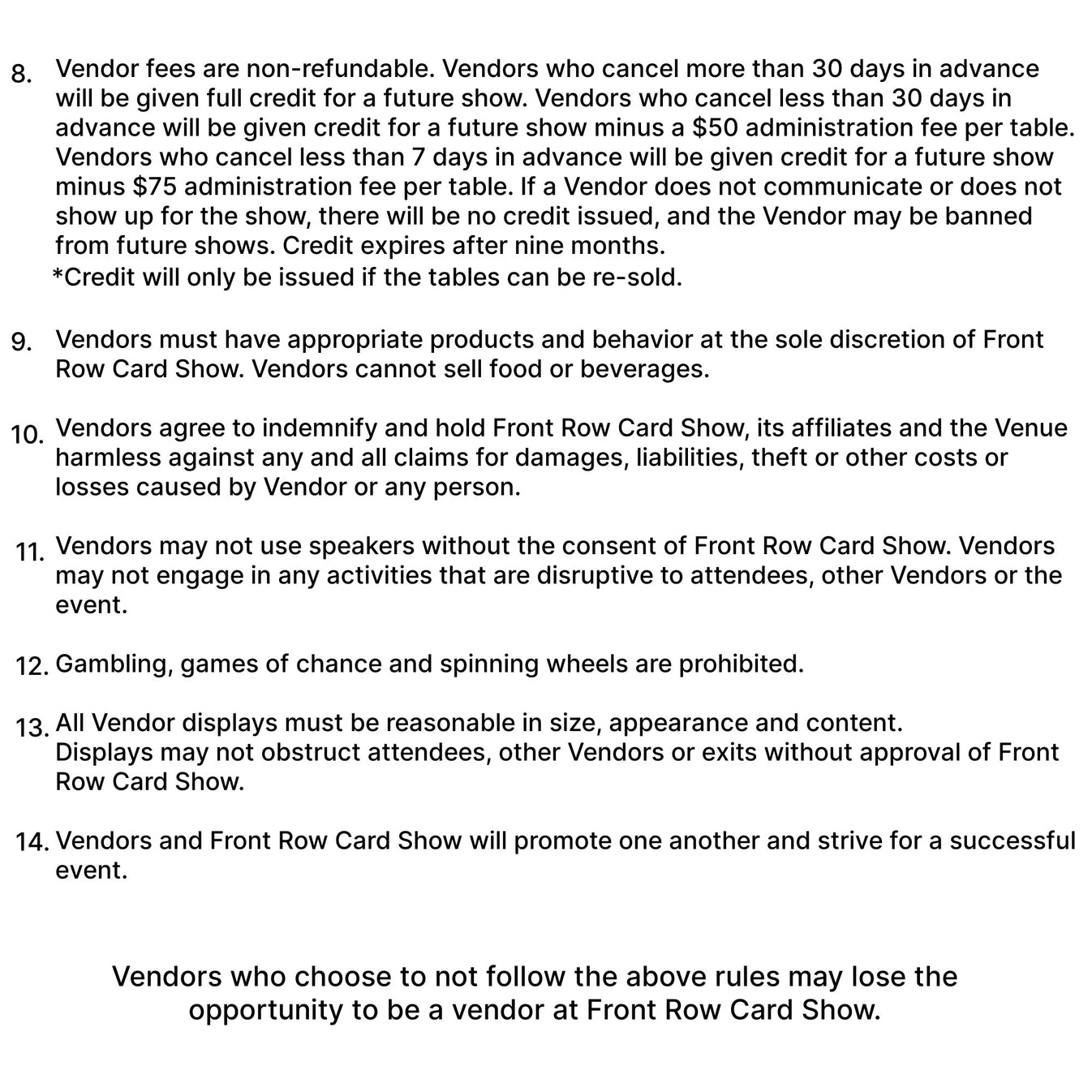 Seattle / Tacoma 6-Foot VENDOR Table - April 12-13 – Front Row Card Show