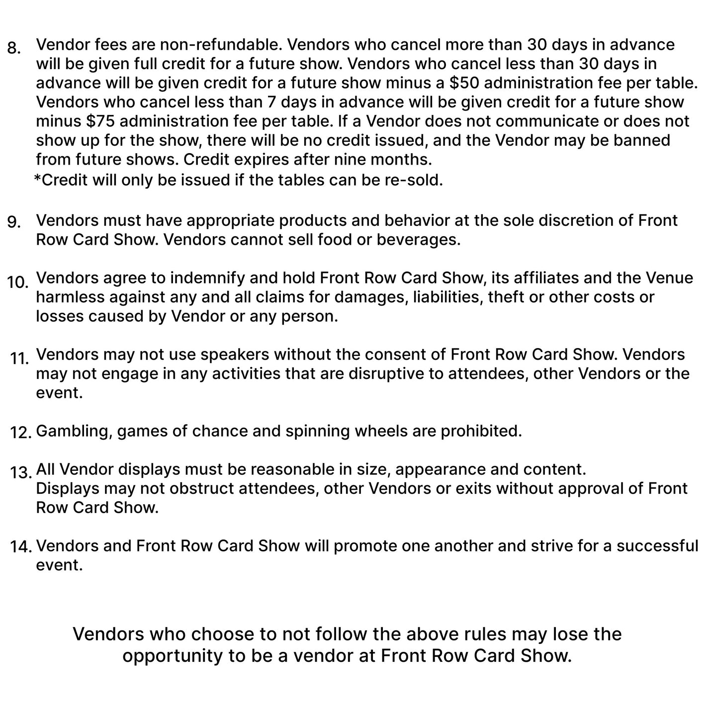 Pasadena 6-Foot ARTIST Table - June 21-22 – Front Row Card Show